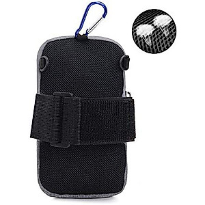 Sport Running Armband Cell Phone Holder Crossbody Purse Case Belt Pouch Arm Bag for Samsung Galaxy S22 S23 S24 Ultra S21 S20 Plus Note20 iPhone 14 13 12 Pro Max Moto G Power Google Pixel 7a 6a (Gray)