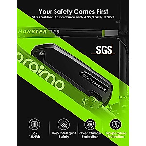 Oraimo Electric Bike for Adults,350W BAFANG Motor(Peak 500W), 4A 3H Fast Charge, UL Certified 468Wh Li-ion Battery, 26" Mountain Ebike Shimano 21 Speed, Air Saddle Adult Electric Bicycle