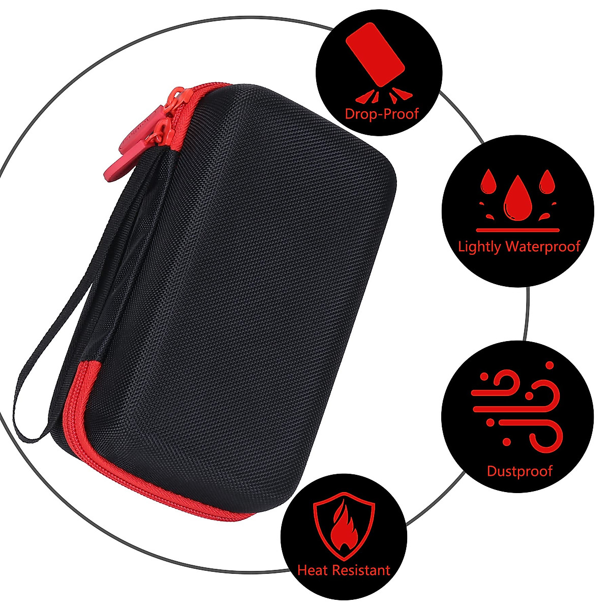 Aenllosi Hard Carrying Case Compatible with NEXPOW T11F 12V Car Jump Battery Starter Power Pack with USB,1000A Quick Charge Battery Booster Holder (Red Zipper,Case Only)