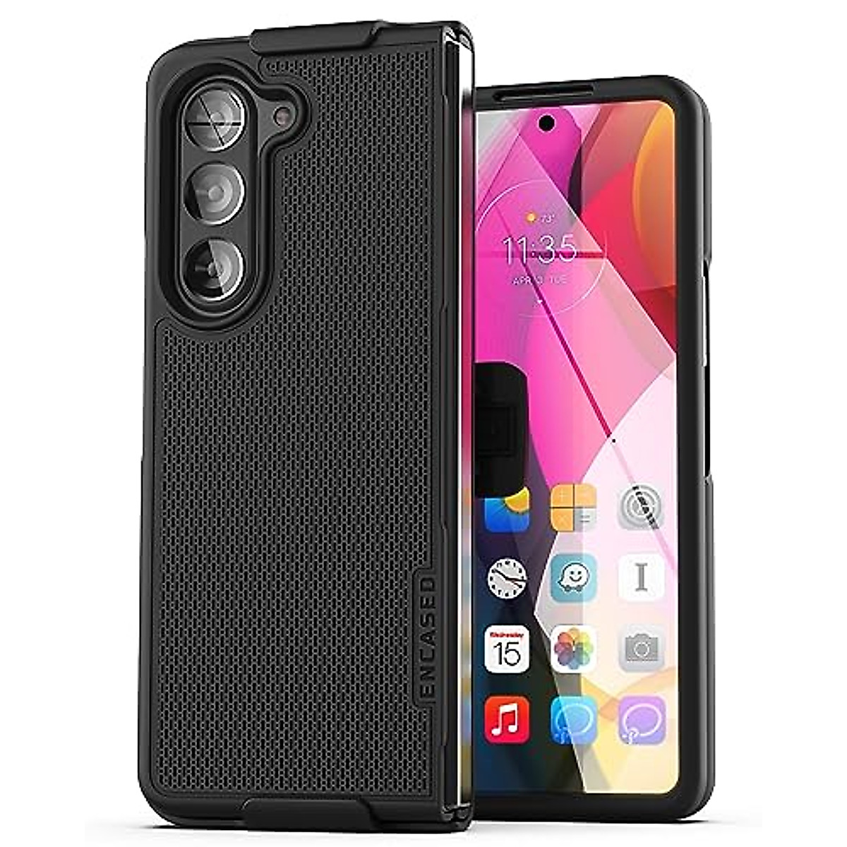 Encased DuraClip Series Samsung Galaxy Z Fold 5 Case with Belt Clip Holster, Black (2023 Release)