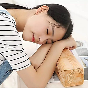 LANFIRE 3D Tree Wood Slice Memory Foam Soft Throw Cushion Log Pillow Doll Chair Seat Pad for Home Office Gingko Tree Fruit Cushion Sofa Foam Pillow (Brown)