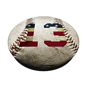 Baseball number 13 with American USA flag phone stand PopSockets PopGrip: Swappable Grip for Phones & Tablets