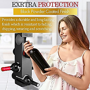 Esikah Countertop Wine Rack 4 Bottle | Wine Bottle Holder for Bar Table and Wine Cabinet | Steel Freestanding Wine Racks for Bar and Kitchen Decor | Compact Wine Bottle Stand