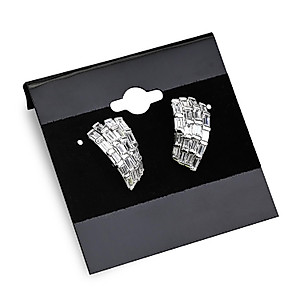 MOOCA Plain 2 x 2 in Black Hanging Earring Cards Earring Card Holder, Earring Display Cards for Ear Studs, Velvet Plastic Display Earring Card Holder, 100 Pieces