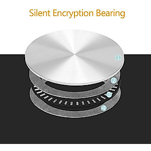 ADKINC Tempered Glass Lazy Susan Turntable for Round Table, Lazy Susan Swivel ,Kitchen Dining Round Lazy Susan Turntable Bearings.80cm（12-Inch, Transparent）