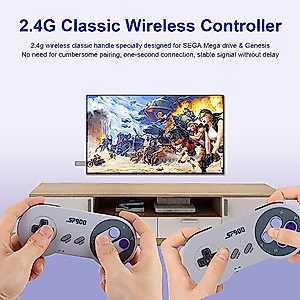 SF900 Wireless Retro Game Console - Plug and Play Video Game Stick Built-in 2000 Games Nostalgia Stick Games, 9 Emulators, Dual 2.4G Wireless Controllers(64G)…