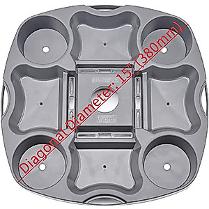 MYard Umbrella Table Tray 15 Inches Pro for Beach, Swimming Pool with 4 Drink Holders, 4 Snck Grooves, 4 Sunglasses Holes, 4 Phone Slots, 4 Airpods Holes, 2 iPad Slots, 4 Small Bag Hangers (Gray)