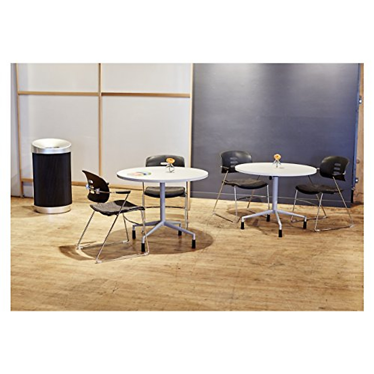 Safco Products 9799BL At-Your-Disposal Vertex Waste Receptacle, 38-Gallon, Black