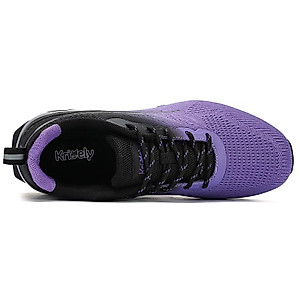 ikunka Men'S Fashion Sneakers Lightweight Breathable Walking Shoes Tennis Cross Training Shoe Non Slip Trail Running Shoes（Purple 14）