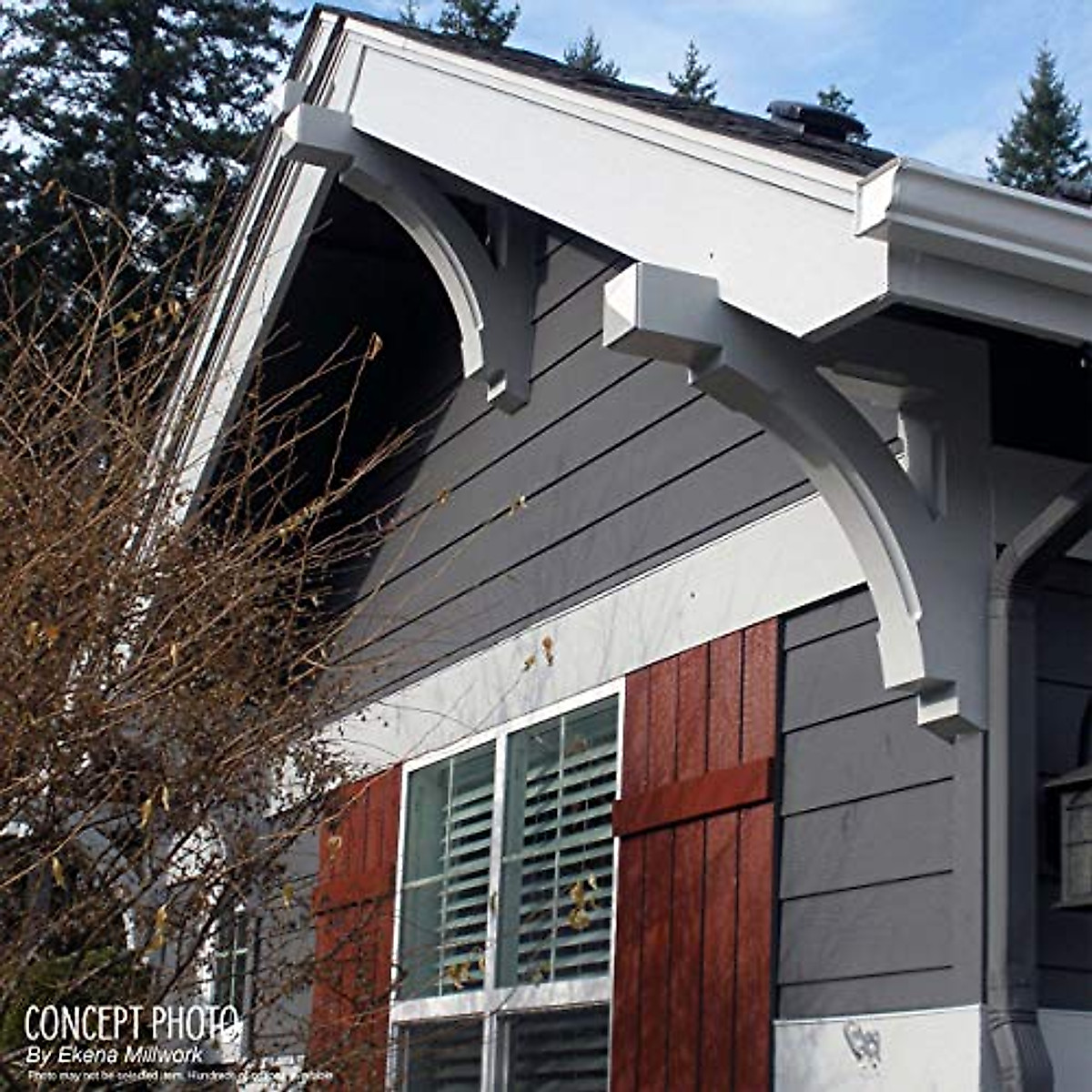 Ekena Millwork BKT05X04X10WG 5 1/4-Inch W x 4 1/2-Inch D x 10-Inch H Wigan Bracket