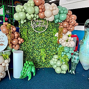 103 pcs Dinosaur World Balloons Arch Garland Jurassic Party Decoration Retro Green Retro Brown Macaron Grey Balloons for Dinosaur Theme Birthday Party Supplies