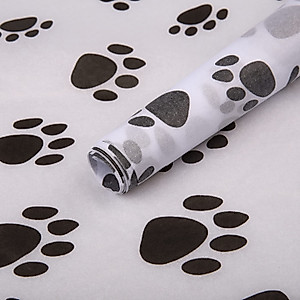 Berolle 30 Sheets Paw Print Tissue Paper Gift Wrapping Tissue Paper for Weddings Birthday Party Baby Showers DIY Crafts