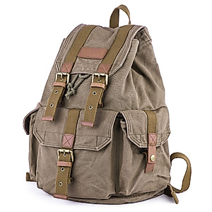 Gootium 21101AMG-S Specially High Density Thick Canvas Backpack Rucksack, Army Green Size Small