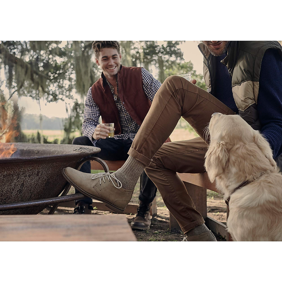 GOLDTOE Men's Harrington Crew Socks, Multipairs, Taupe Marl/Khaki (6-Pairs), X-Large