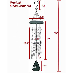 Memorial Wind Chimes Gift Set for Loss of a Loved one Silver 35" Long deep Tones Chimes Always Near Poem Remembrance/Memorial Chimes Gift Set, Sympathy Card and Gift Box Included