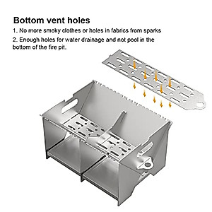 AJinTeby Portable Fire Pits for Wood Burning, Campfire Grill Firepit and Detachable Grill for Picnic, Backyard and Garden BBQ, Heavy Duty Stainless Steel Outdoor Heating, Bonfire and Picnic White