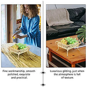 Cabilock Decorative Tray Cookie Tray Gold Fruit Bowl Turkish Candy Snack Serving Tray Storage Trays Metal Serving Tray Coffee Tea Serving Vanity Tray