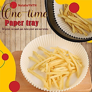 Airfryer parchment paper l Nordic unbleached Liners 9 inch [50pcs] Steamer sheets l non-stick basket mat for frying pans, crockpot, oven, baking, Steaming Made in Norway