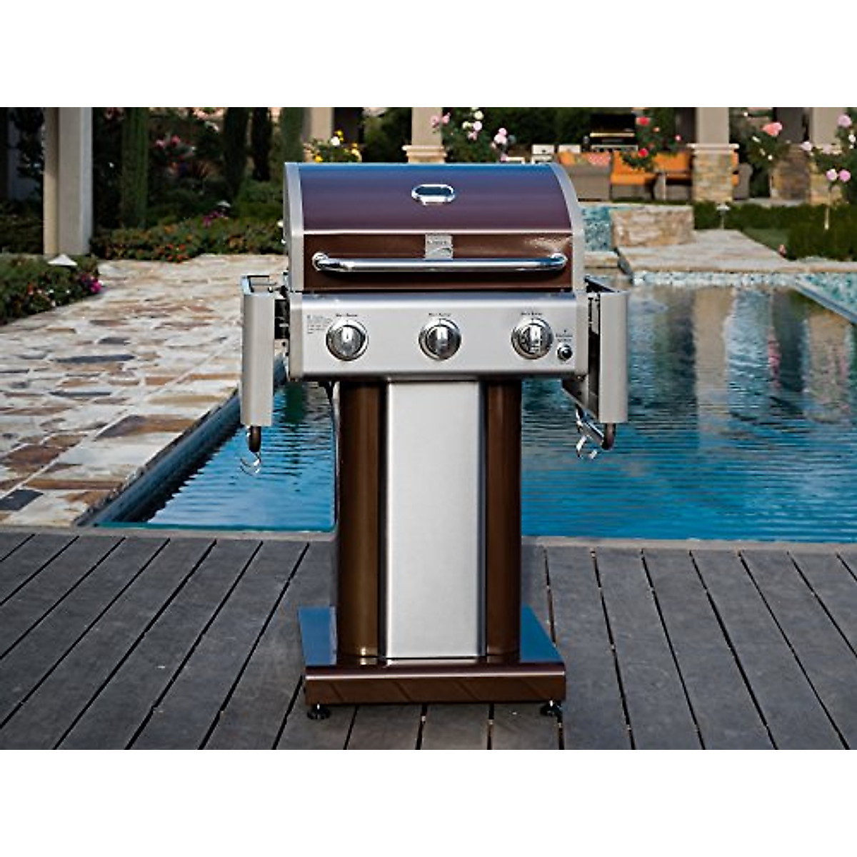 Kenmore 3 Burner Outdoor Patio Gas BBQ Propane Grill in, Mocha