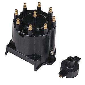 Distributor Cap and Ignition Rotor Kit Compatible with 5.0L, 5.7L, 350 V-8 MerCruiser Engines Made by General Motors with Delco HEI Ignition - Replaces 808483Q1, 18-5281 GM V8 Tune-up Kit