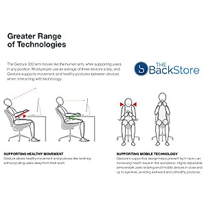 Steelcase Gesture Office Desk Chair with Headrest in Elmosoft Genuine Espresso L133 Leather Plus Lumbar Support Low Black Frame