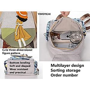 YIMOYICAI Backpack Purse for Women Girl's Convertible Sling Bag Boho Hippie Embroidered Woven Canvas with Woven Cotton Perfect Small Sling Bag Girl in the Wind