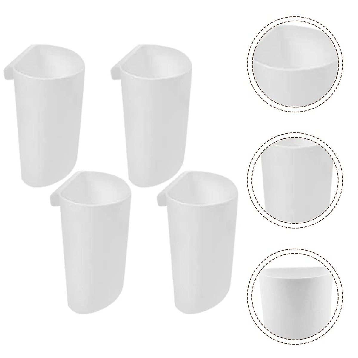 BESTonZON Utility Cart Hanging Cup 4pcs Hanging Cup Holder Rolling Cart Accessories Hanging Bins Pencil Holder Storage Containers Cup Hanging Buckets Makeup Organizers for Craft Supplies