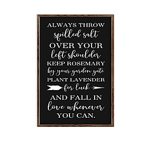 Farmhouse Wall Decor Signs Always Throw Spilled Salt Practical Magic Sign Wooden Wall Decorative Sign Home Garden Decor Rustic Wood Sign for Kitchen Living Room 8x12 Inch,white,8 x 12 Inch