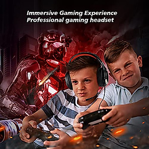 QLB RGB Gaming Headset, Game Earphone with Microphone, Hi-Fi Stereo Headphone, Noise-Cancelling Stereo Gaming Headset for iPhone, iPad, Android, PC, Mac, Tablet (Black G12)