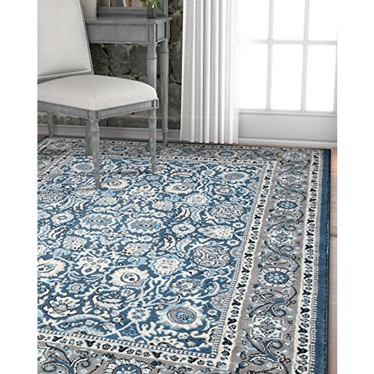 Well Woven Darya Blue Modern Sarouk 5x7 (5'3" x 7'3") Area Rug Updated Traditional Persian Carpet