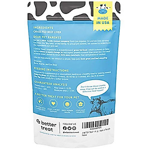 A Better Treat – Freeze Dried Beef Dog Treats, Grass Fed, Beef Liver Single Ingredient | Natural, Healthy, High Value | Gluten Free, Grain Free, High Protein, Diabetic Friendly | Made in The USA