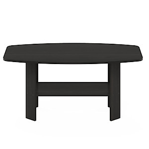 Furinno Simplistic Set of 2 End Table, Americano/Black & Simple Design Coffee Table, Espresso