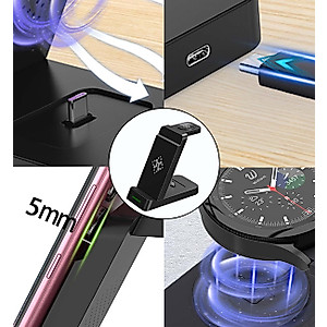 3 in 1 Charging Station for Samsung, Fast Wireless Charger Station Compatible with Samsung Galaxy S22 Ultra/Z Flip/Z Fold/S21/S20/S10, Wireless Charger Stand for Galaxy Watch 4/3/Active2, Buds+/Live