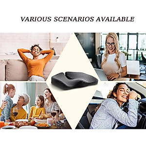 Libiyi Seat Comfort Pro, Libiyi Non-Slip Comfort Cushion Pad, Breathable Memory Foam Seat Cushion, Lumbar Support Pillow, Seat Cushion Pillow Office Chair for relieve Hip and Back Pain (Gray, A)