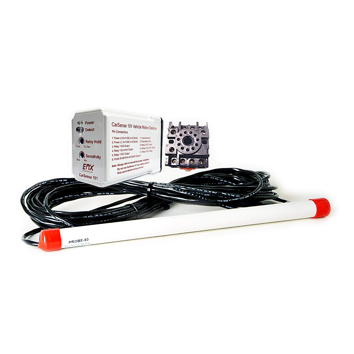 EMX Sensor Probe Carsense 101 Complete Set for 100ft / 9...41VDC (12Volt / 24Volt) Outdoor Buried Driveway Vehicle Gate Motion Detector