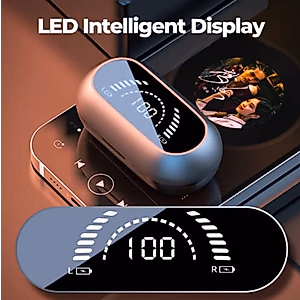 Wireless Ear Clip Bone Conduction Headphones,Wireless Earbuds with Earhooks,HiFi Stereo Surround,with LED Power Display for Gym Running Sports, Outdoor Activities (Black)