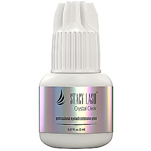 Crystal Clear Eyelash Extension Glue Stacy Lash (0.17fl.oz/5ml)/1 Sec Drying Time/Retention – 8 Weeks/Transparent Adhesive/Professional Supplies