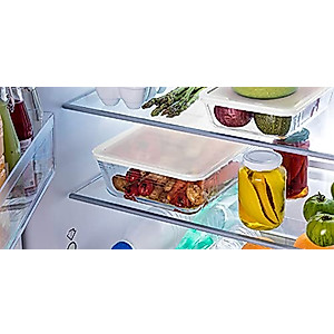 Ôcuisine 334S114 tempered borosilicate glass food storage rectangular, meal prep containers, oven cooking (without lids), BPA FREE, Made in france, Set of 4