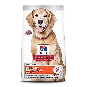 Hill's Science Diet Senior Adult 7+ Dog Dry Food, Perfect Digestion, Chicken Recipe, 22 lb. Bag