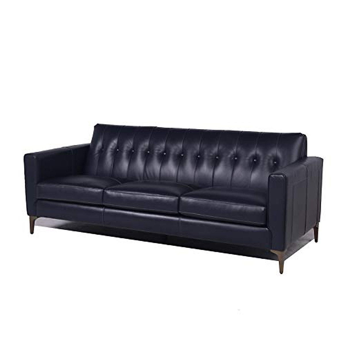 Nice Link Home Furnishings Payton Leather Sofa in Navy