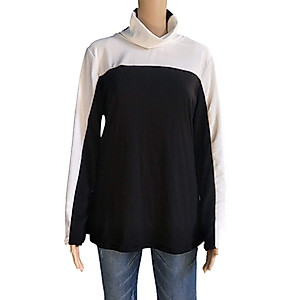 Women's Pullover Hoodie Funnel Neck Long Sleeve Hooded Sweatshirt Colorblock Patchwork Drawstring Top Blouse