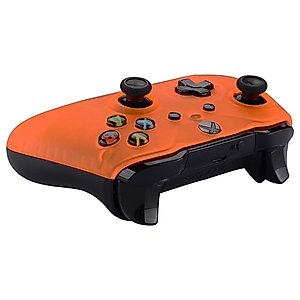eXtremeRate Foggy Clear Orange Faceplate Cover for Xbox One Wireless Controller (Model 1708), Custom Case Front Housing Shell for Xbox One S & Xbox One X Controller - Controller NOT Included
