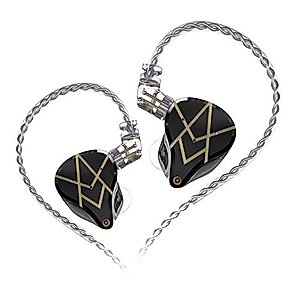 KZ ASX Headset 20 BA Units HiFi Bass in Ear Monitor Balanced Armature Earphones Noise Cancelling Earbuds Sport Headphones(No mic,Black)