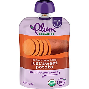 Plum Organics Stage 1, Organic Baby Food, Just Sweet Potato, 3 Oz