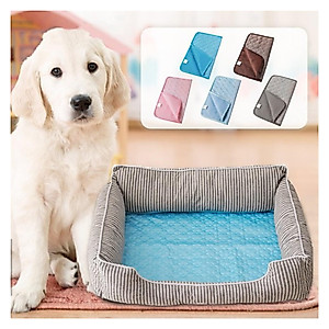 ITOMEN Pet Bed Pet Mat Breathable Washable Pad Dog Cat Blanket Kennel Crate and Bed Sleeping Ice Silk Comfort (Color : Pink, Size : XS 40x30 cm)