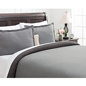 Chanasya Premium Faux Linen Bedding Duvet Cover 3-Piece Soft Luxury Set - Double Brushed Breathable Microfiber Comforter Cover - Breathable Washable Wrinkle and Stain Resistant - Charcoal Queen Size