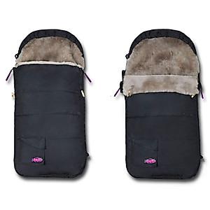 3 in 1 Australia Sheepskin Footmuff for All Stroller,Weather Resistant,Height and Temperature Adjustable Stroller Bunting Bag,High Performance Lambskin Bunting Bag for Travel Gear