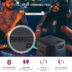 ION Audio Projector Deluxe HD Battery/AC Powered 720p HD LED Bluetooth-Enabled Projector with Powerful Speaker
