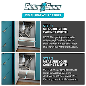 SlidingSusan Pull-Out Drawer Organizer for Cabinets, Gliding Soft Close Shelves for Kitchen, Pantry, and Storage Organization, Fast DIY Installation, Baltic Birch Wood, 18 Inch Wide x 18 Inch Deep