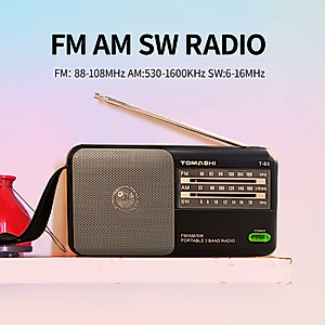 TOMASHI Radio Portable Shortwave Radio,SW FM AM Transistor Radio with Best Reception,123456789